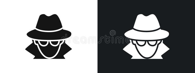 Secret Agent Icon Linear Graphics Set Vector in Black Stock ...
