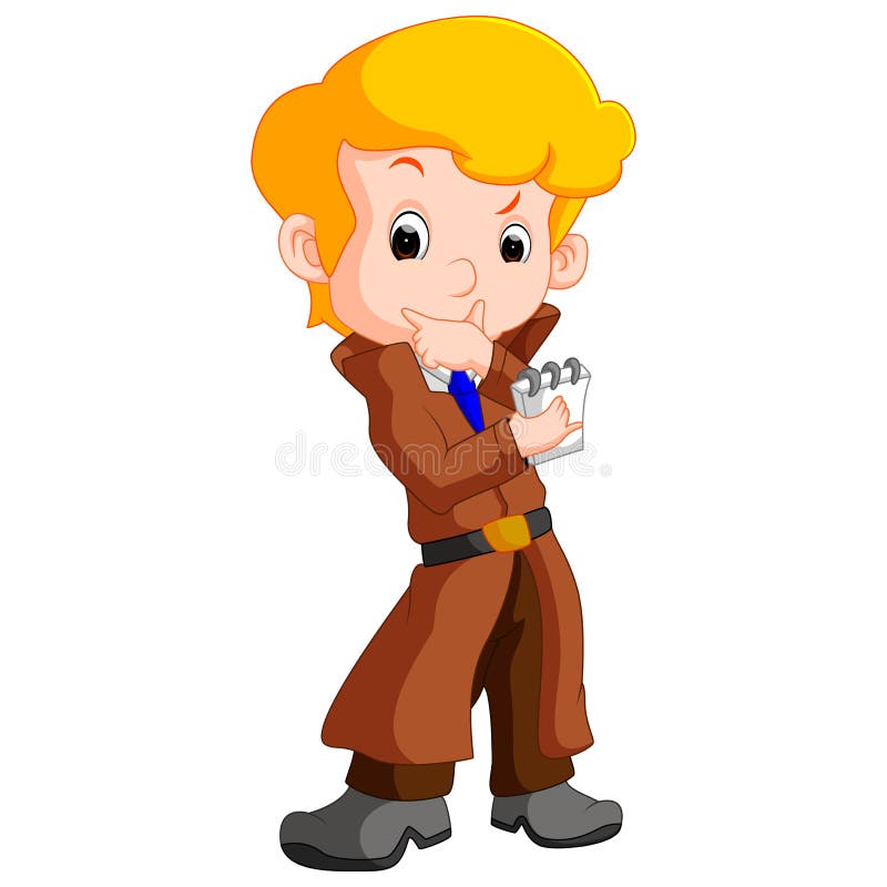 Detective boy Cartoon stock vector. Illustration of magnifying - 84828463