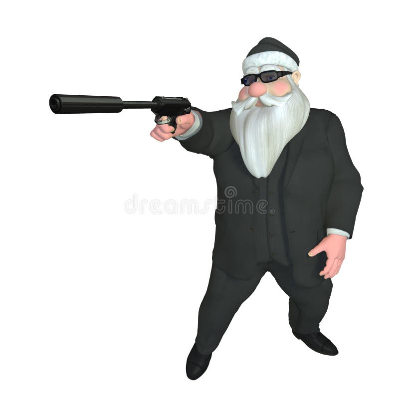 Secret Agent Santa stock illustration. Illustration of christmas - 24650015