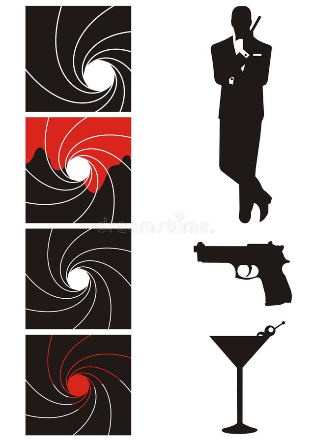 Secret agent set stock vector. Illustration of kill, martini - 3987755
