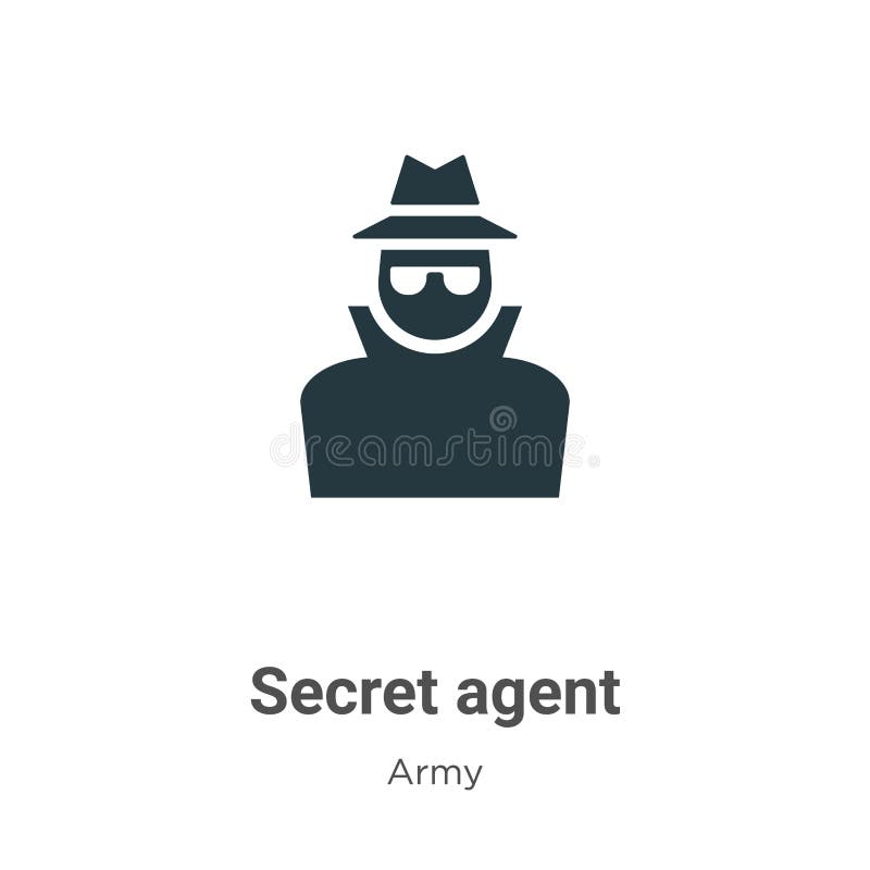 Secret Agent Vector Icon on White Background. Flat Vector Secret Agent ...