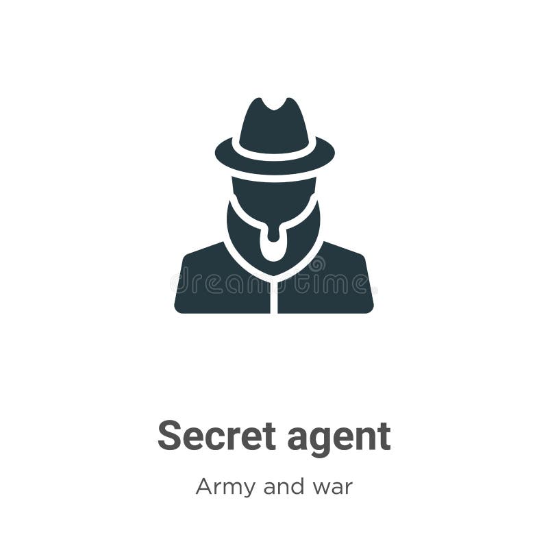 Secret Agent Vector Icon on White Background. Flat Vector Secret Agent ...