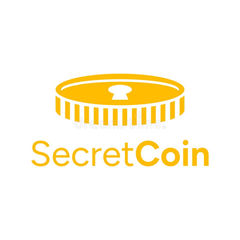 Secret Coin Flat Minimalist Logo Design Stock Vector - Illustration of ...