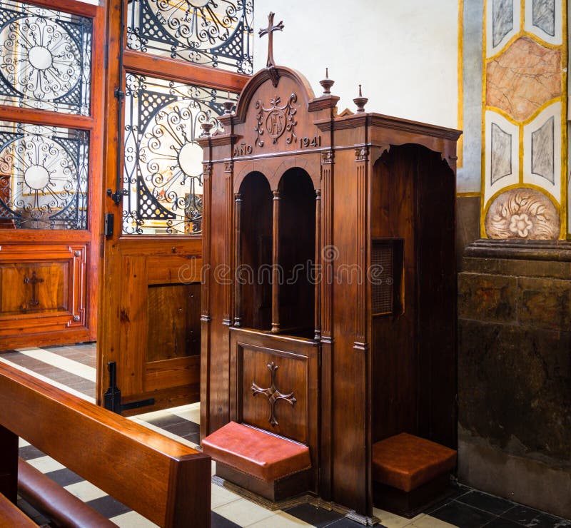 Secret of a Confession. Catholicism. Stock Image - Image of door, cross ...