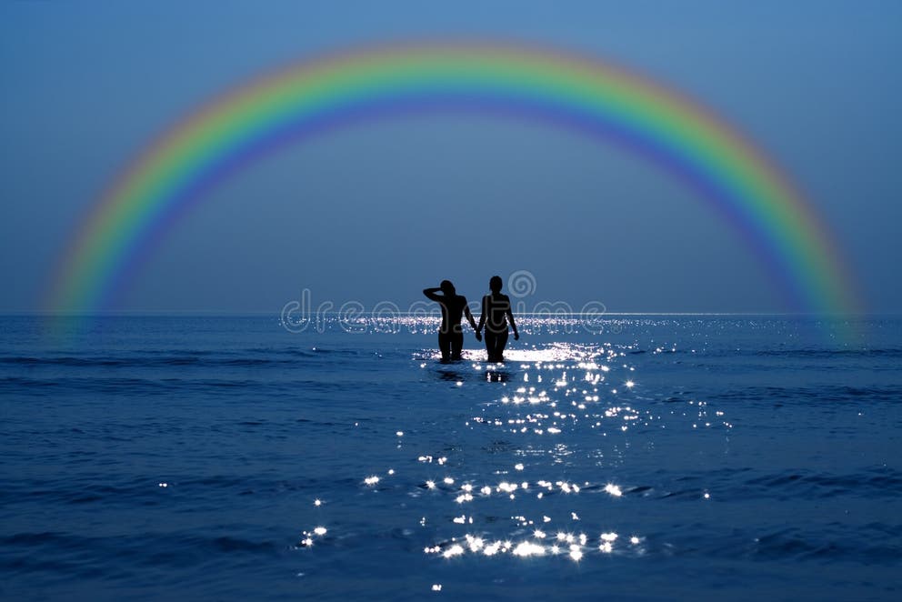 Secret date under rainbow stock photo. Image of love, holiday - 2205580