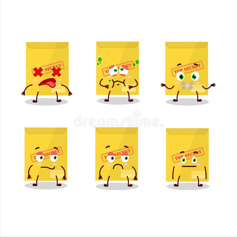 Secret Document Cartoon Character with Nope Expression Stock Vector ...