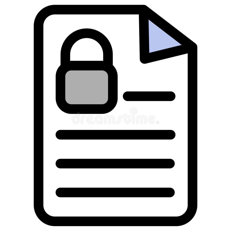 Secret Document with a Lock Icon Symbol - Top Secret or Secure Document ...