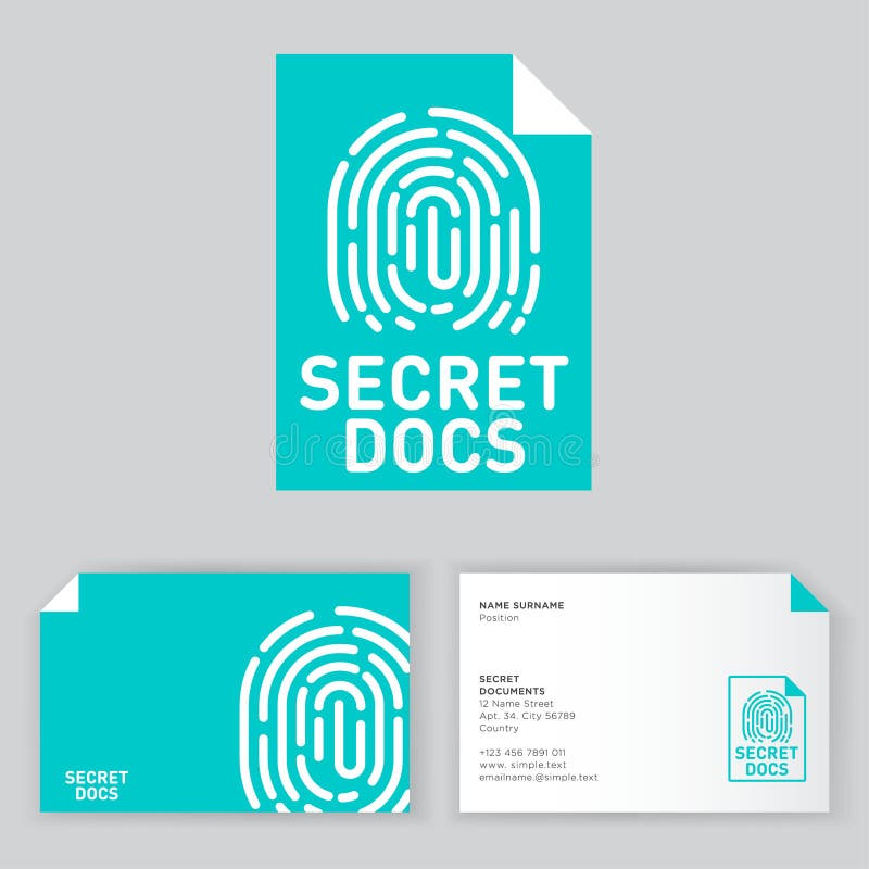 Secret Documents Logo. Fingerprint Icon. Security Files System Stock ...