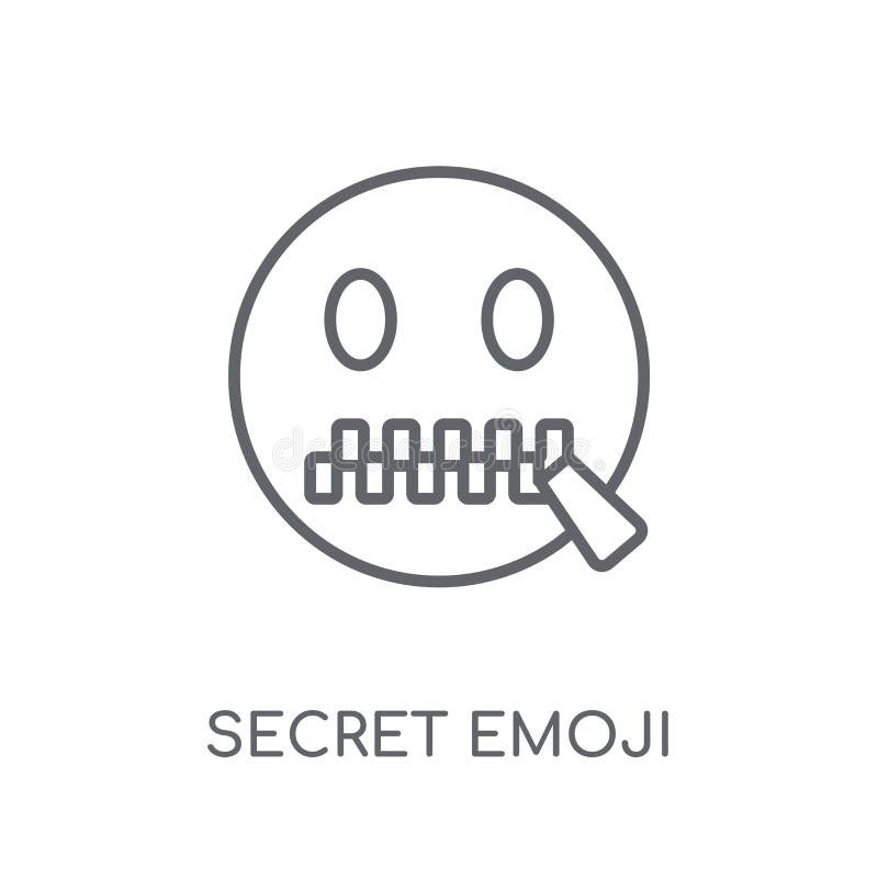 Secret Emoji Outline Vector Icon. Thin Line Black Secret Emoji Icon ...