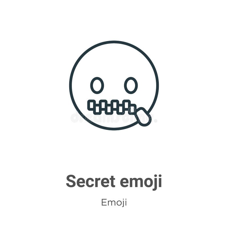 Secret Emoji Outline Vector Icon. Thin Line Black Secret Emoji Icon ...
