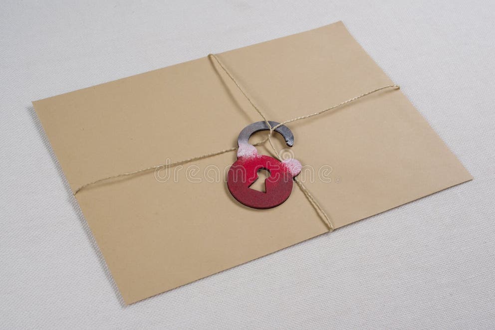 A Secret Envelope, a Parcel Bound with a Rope, with Symbolic Lock. Open ...