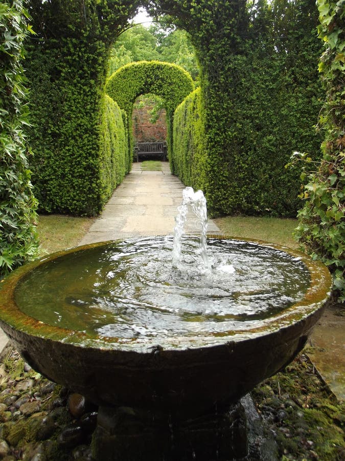 The Secret Fountain stock photo. Image of hedges, ornamental - 92267298