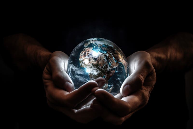 Secret Government. a Person Holds the Globe in Their Hands Created with ...