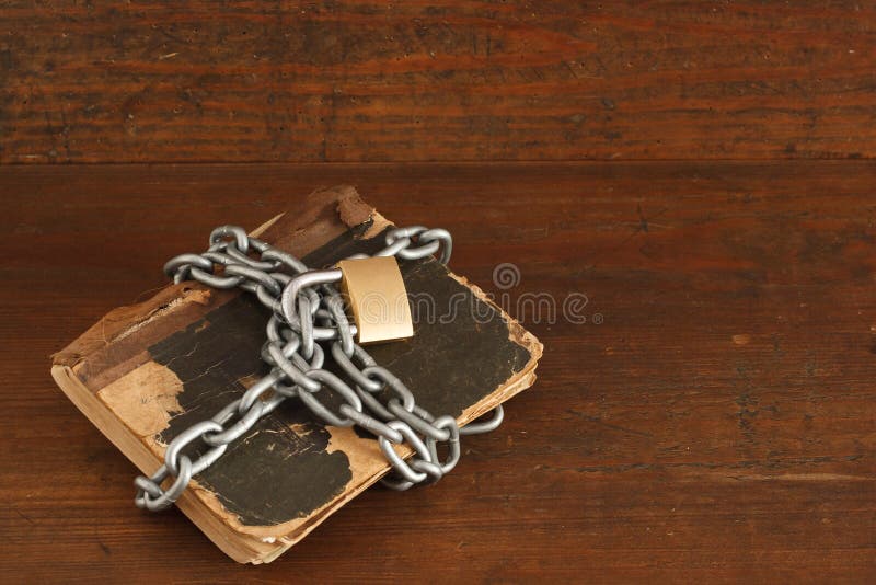 Secret Knowledge Hidden in the Locked Book Stock Photo - Image of metal ...