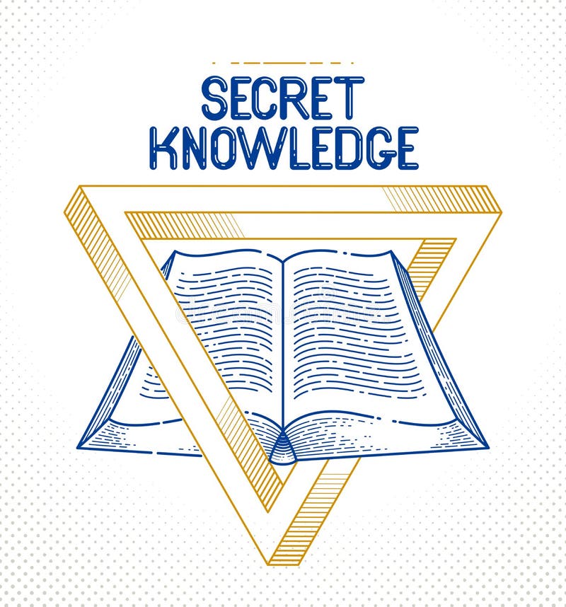 Secret Knowledge Vintage Open Book with Sacred Geometry Triangle ...