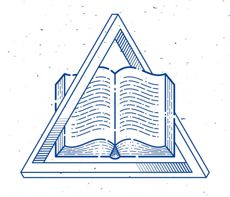 Secret Knowledge Vintage Open Book with Sacred Geometry Triangle ...