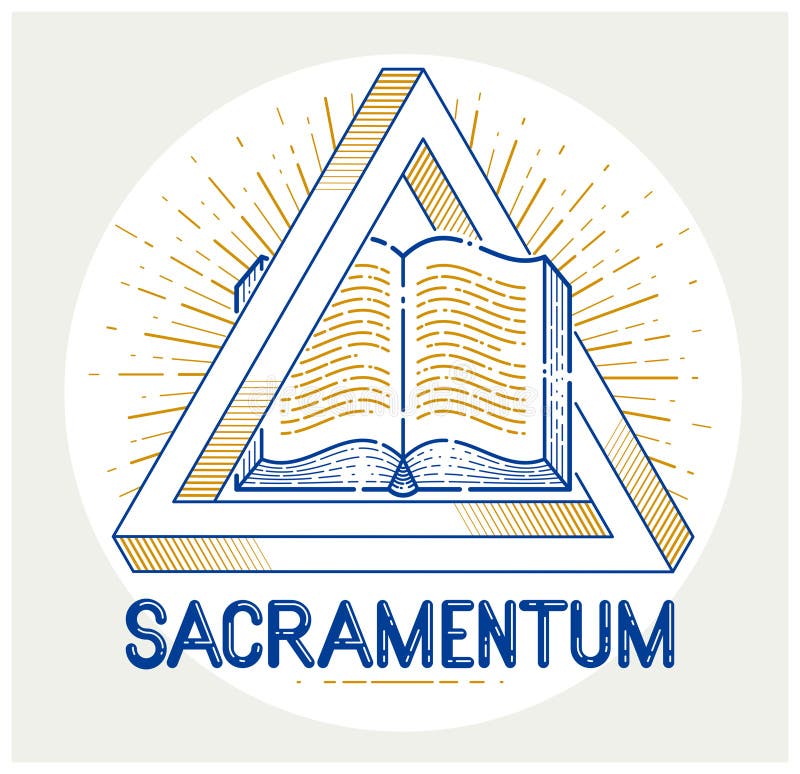 Secret Knowledge Vintage Open Book with Sacred Geometry Triangle ...