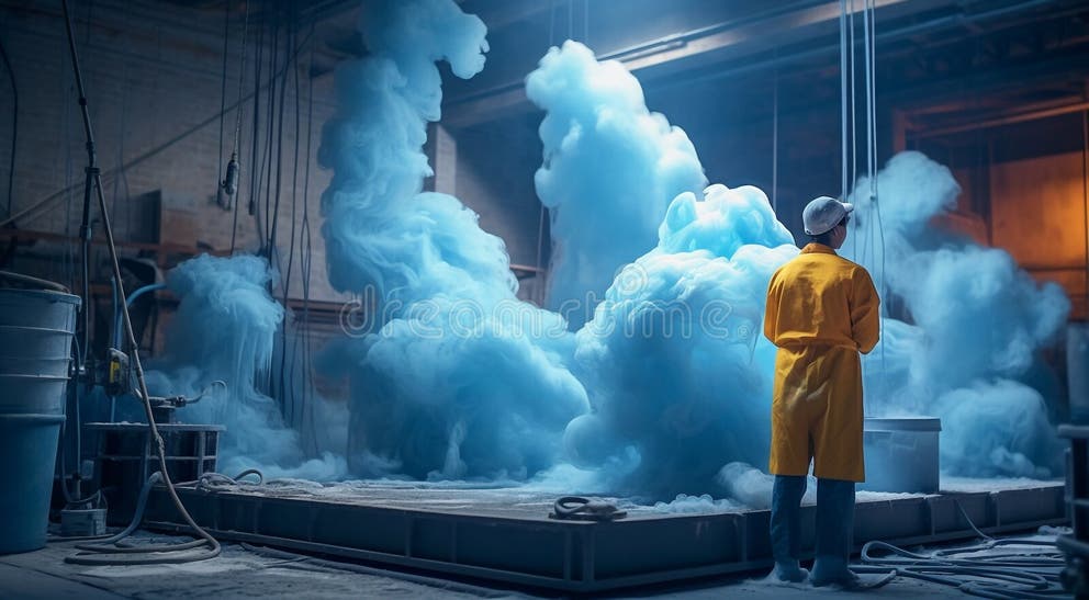 Secret Worker Working in the Secret Factory, Secret Laboratory Stock ...