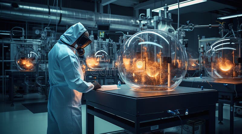 Secret Worker Working in the Secret Factory, Secret Laboratory Stock ...