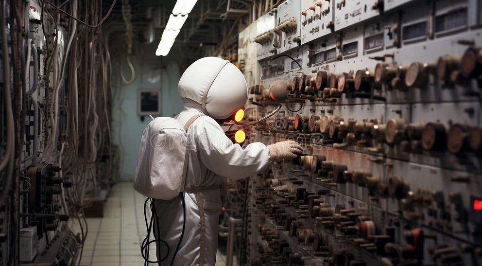 Secret Worker Working in the Secret Factory, Secret Laboratory Stock ...