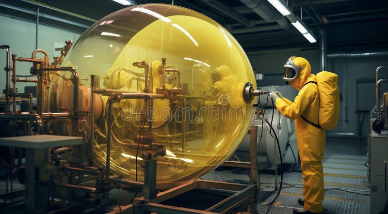 Secret Worker Working in the Secret Factory, Secret Laboratory Stock ...