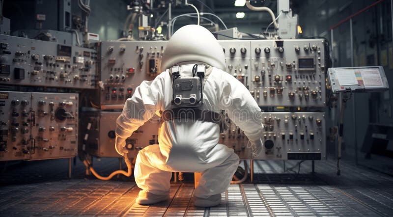 Secret Worker Working in the Secret Factory, Secret Laboratory Stock ...