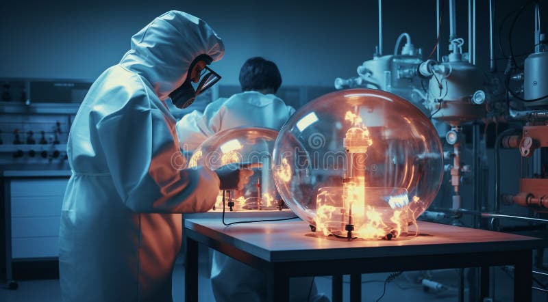 Secret Worker Working in the Secret Factory, Secret Laboratory Stock ...