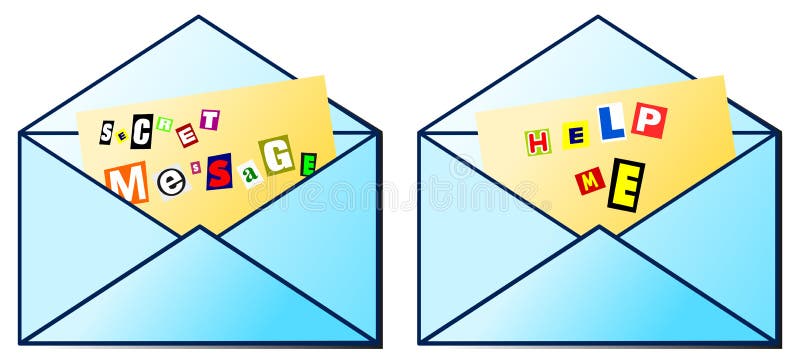 Secret Message - Help Me stock illustration. Illustration of note ...