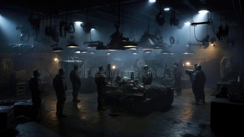 Secret Military Base with Secret Soldiers Stock Illustration ...