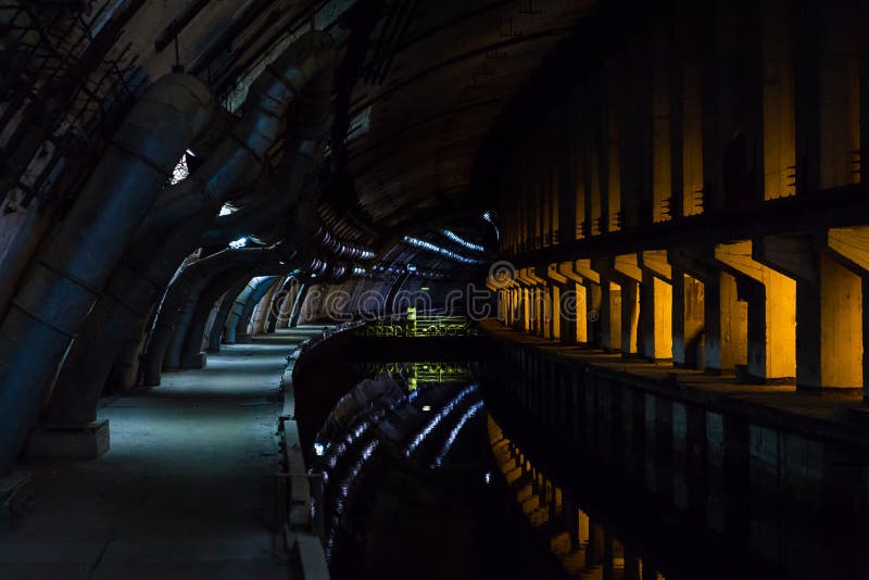 Dry Dock for Submarines. Underground Submarine Repairing Factory in ...