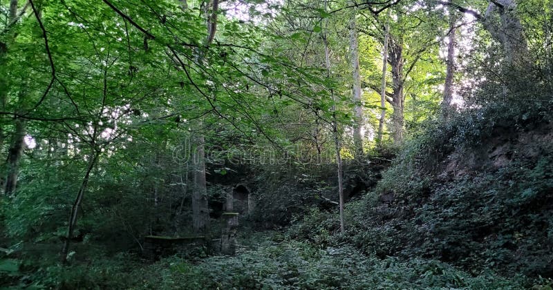 Secret Monument in the Woodland Forest Old Relic Stock Image - Image of ...
