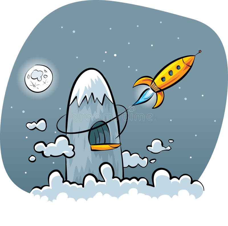 Cartoon Spaceship stock illustration. Illustration of scifi - 22883744