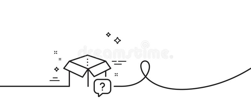 Secret Package Line Icon. Unknown Delivery Box Sign. Continuous Line ...