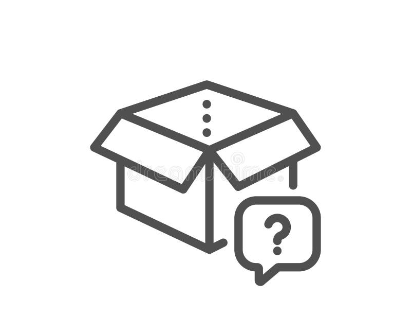 Secret Package Line Icon. Unknown Delivery Box Sign. Vector Stock ...