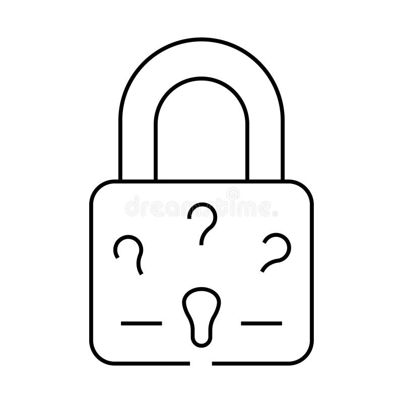 Secret Padlock Line Icon Vector Illustration Stock Illustration ... Secret Padlock Line Icon Vector Illustration Stock Illustration ...