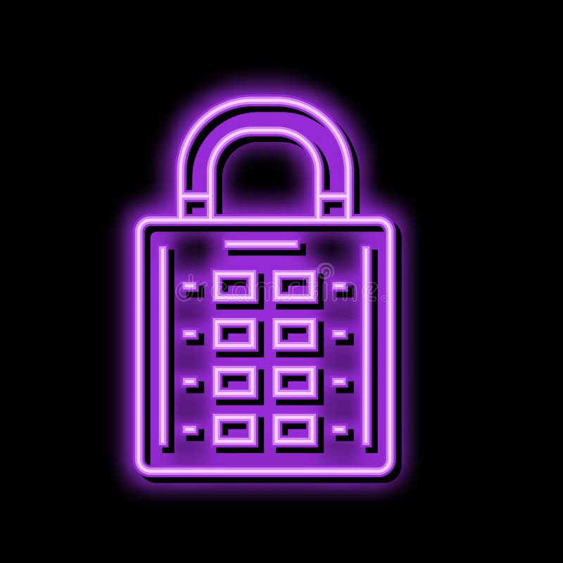 Secret Padlock Neon Glow Icon Illustration Stock Vector - Illustration ...