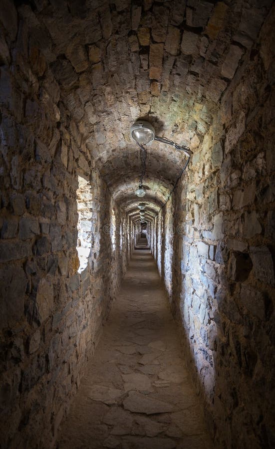 Secret passage in fortress stock image. Image of wall - 81209081