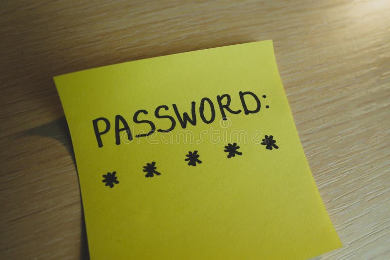 Secret Password Written on Paper Note on Background. Login Access ...