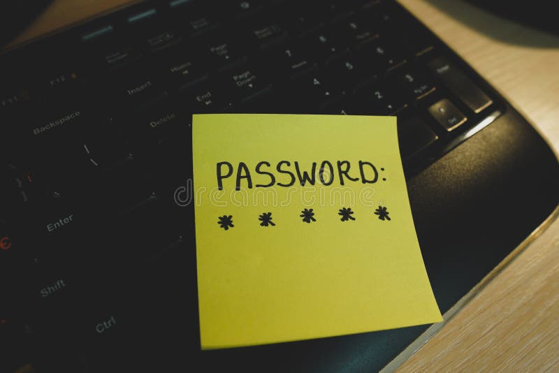 Secret Password Written on Paper Note on Background. Login Access ...
