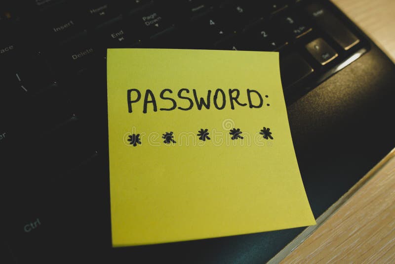 Secret Password Written On Paper Note On Background. Login Access ...
