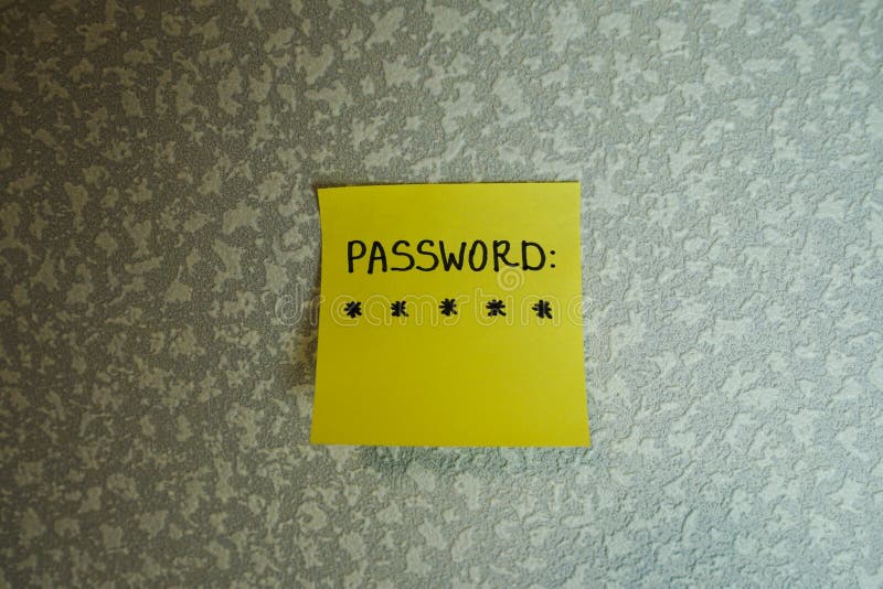 Secret Password Written on Paper Note on Background. Login Access ...