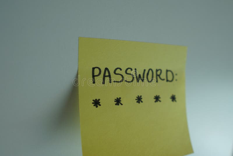 Secret Password Written on Paper Note on Background. Login Access ...