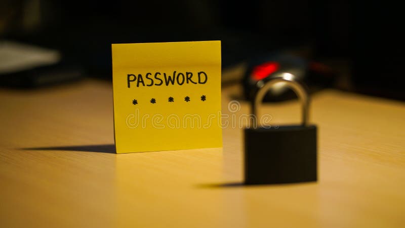 Secret Password Written On Paper Note On Background. Login Access ...