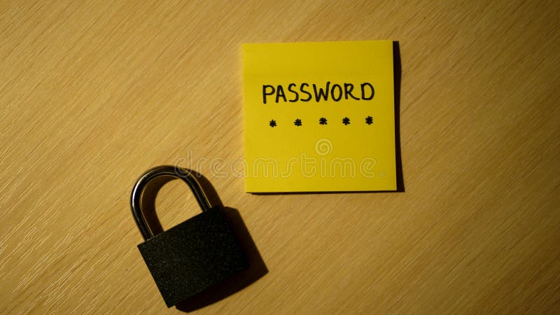 Secret Password Written on Paper Note on Background. Login Access ...