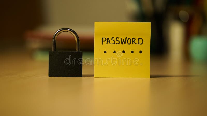Secret Password Written on Paper Note on Background. Login Access ...
