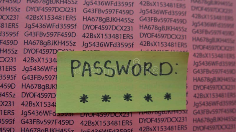 Secret Password Written on Paper Note on Background. Login Access ...