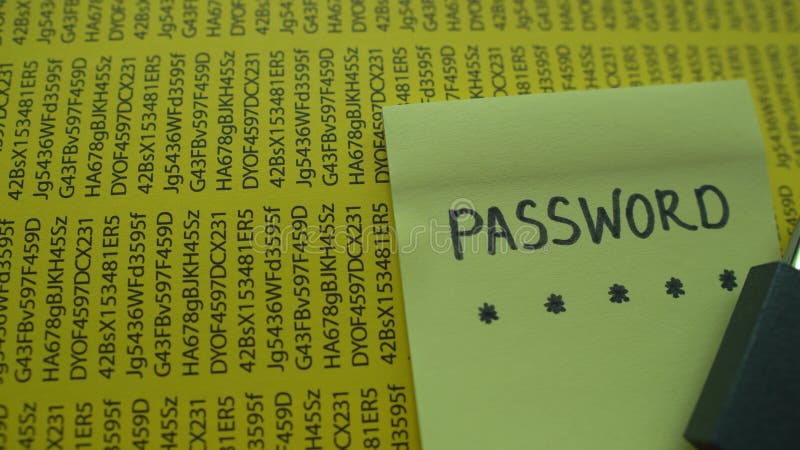 Secret Password Written on Paper Note on Background. Login Access ...