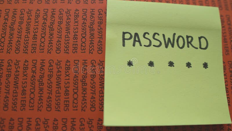 Secret Password Written on Paper Note on Background. Login Access ...
