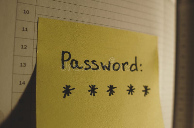 Secret Password Written on Paper Note on Background. Login Access ...