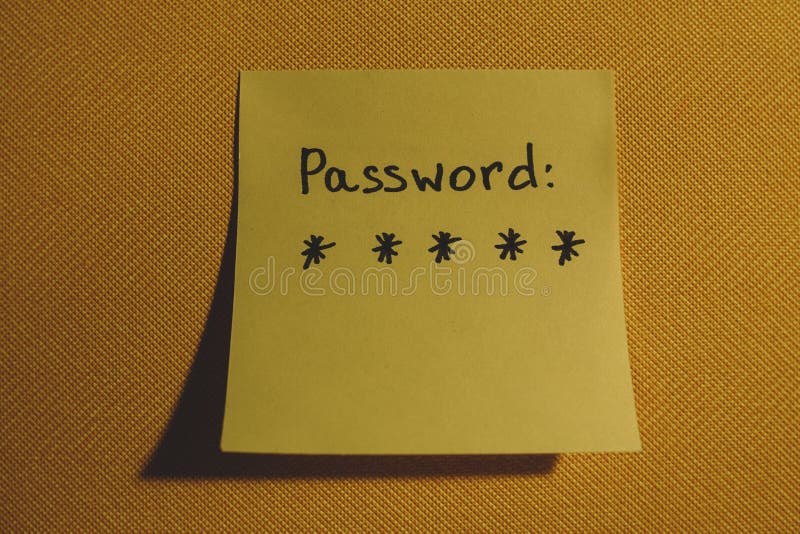 Secret Password Written on Paper Note on Background. Login Access ...